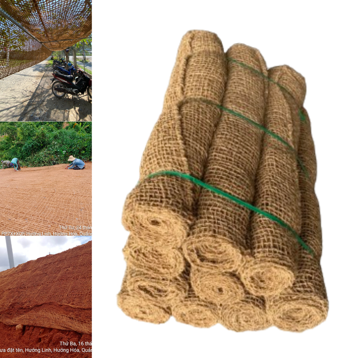 Eco-Friendly Coir Netting Raw Pattern Geotextiles Mesh Woven Coir Rope ...