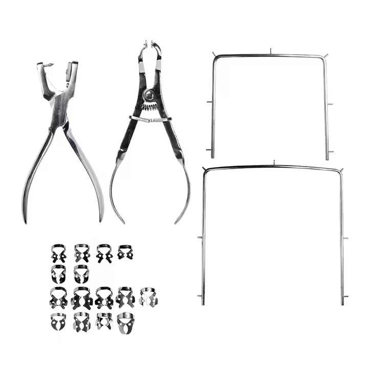 Complete Rubber Dam Kit for Dental Isolation Includes Frame Clamps and ...
