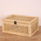 New design natural Vintage rattan & cane box with lid decorative ...