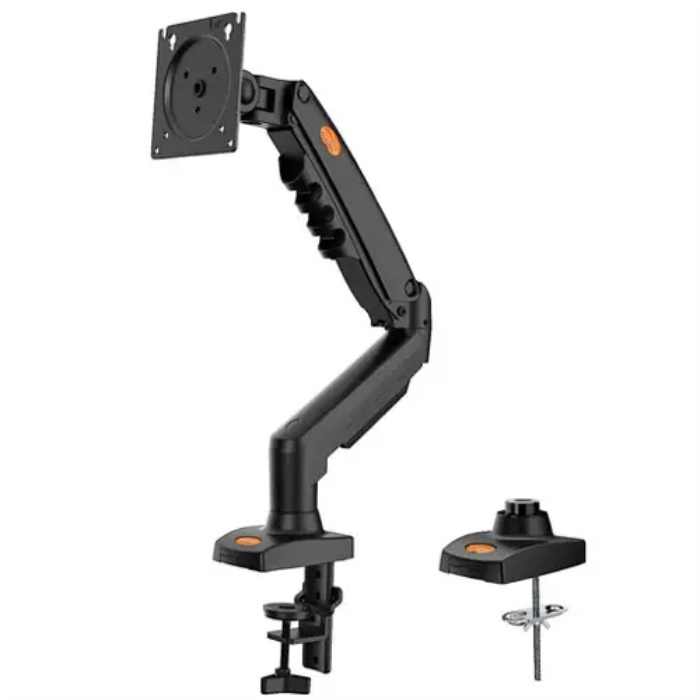 Black Single Monitor Mount Stand For Desk With Clamp & Grommet, Fits 17 ...