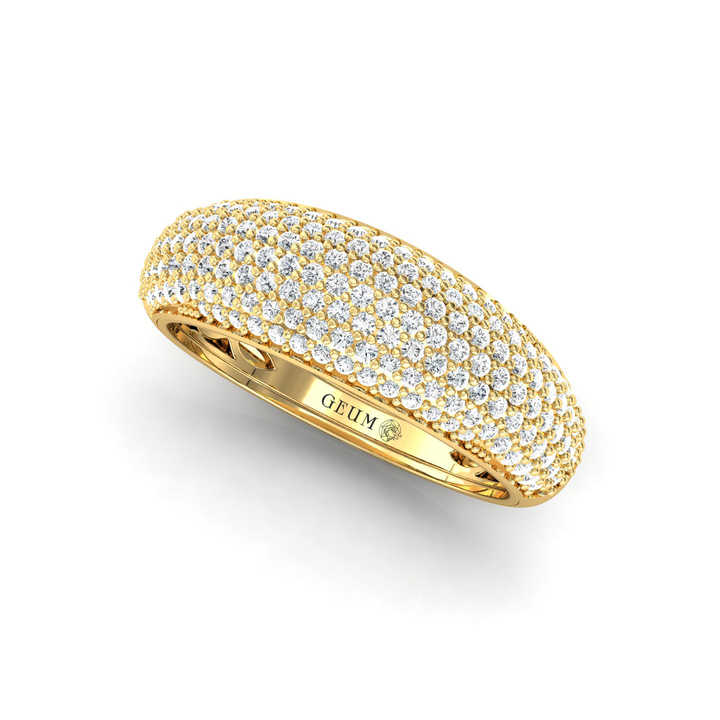 22K Gold Engagement Ring - Elegant New Design with Diamonds
