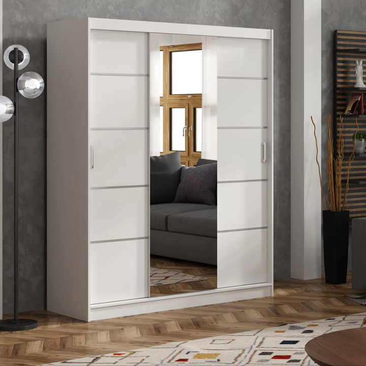 RIO 200 Simple Modern Wooden Wardrobe 200 X 215 X 60 CM Foldable Steel ...