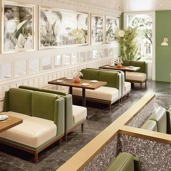 Modern Industrial Custom Fast Food Cafe Restaurant Chair Booth Set ...