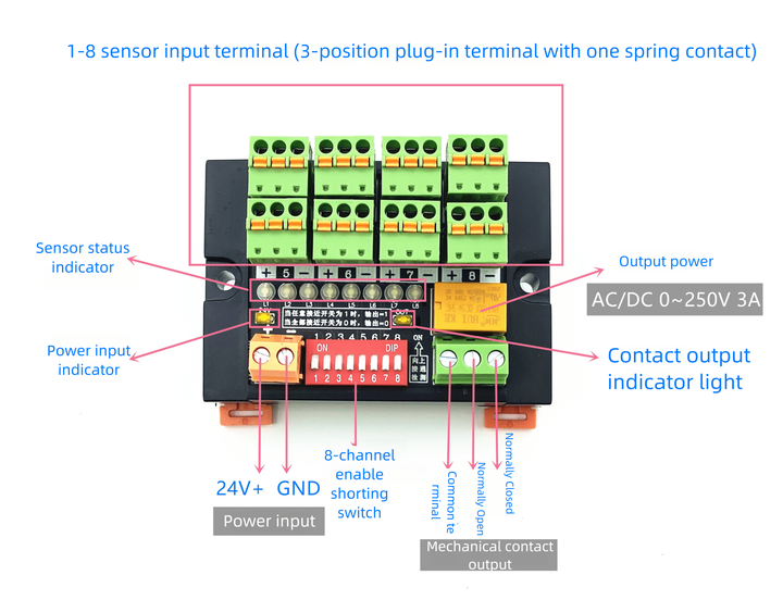 8-Channel Signal Conversion Board Module for PLC Automation Control DIN ...