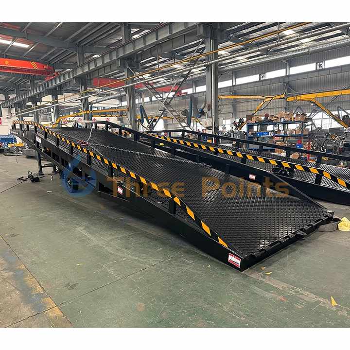 Three-Point 3t 8t 20t Ramp Unloading Height Adjustable Forklift Ramp Mobile Loading Ramp ...