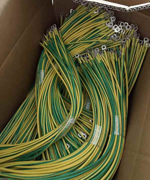 Yellow-Green Bicolor PV Grounding Wire Tinned Copper Cable Tray Bonding ...