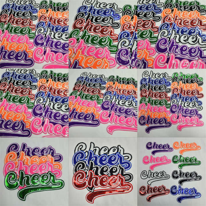 Blue Sequin Cheerleading Embroidered Patch clothing glitter Iron-On ...
