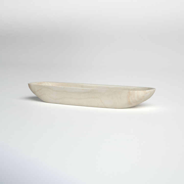 Artisan Paulownia Wood Dough Bowl Hand-Carved Long Bowl for Entryway ...