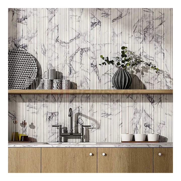 Newstar Custom Fluted Marble Tiles Italian Calacatta Cararra Viola ...
