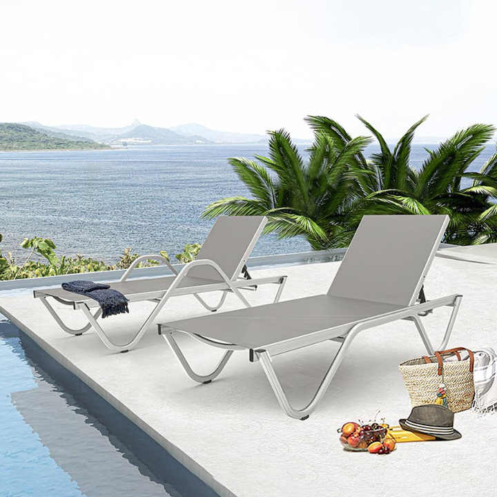 Aluminium Sun Loungers for Outdoor Beach Pool Modern Design