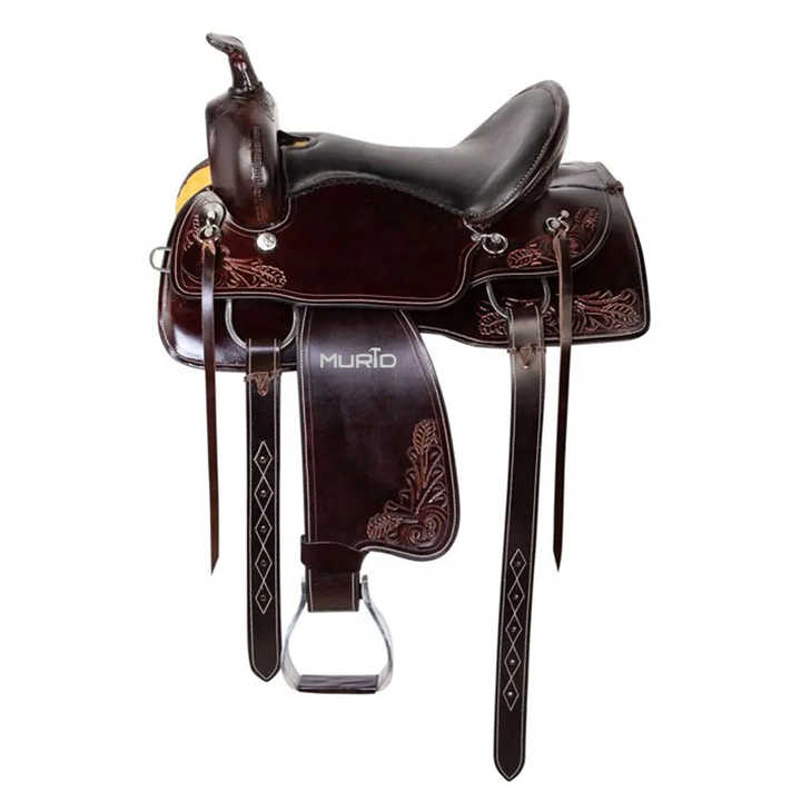 High Quality Western Floral horse saddle Light Oily Leather with Fiber ...