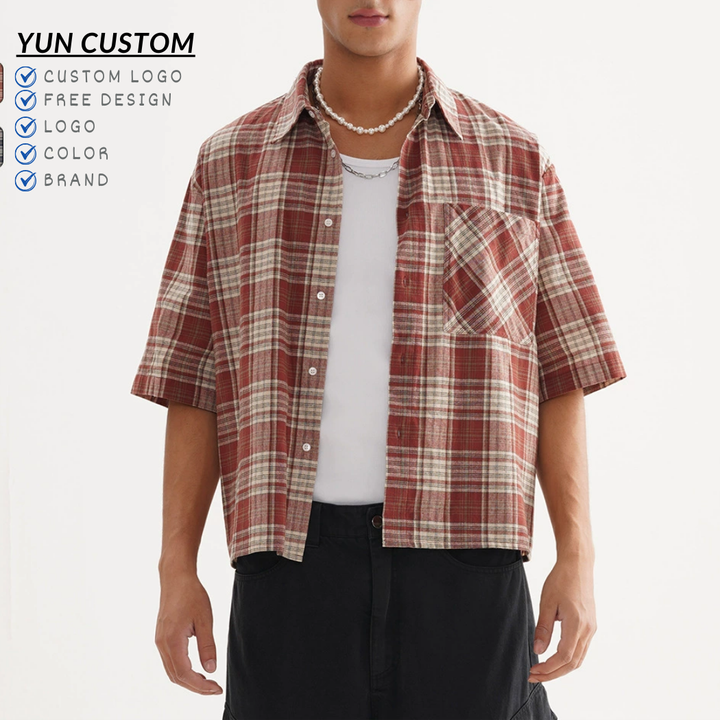 Custom Embroidered Men's Flannel Patterned Button Up Shirt - Oem