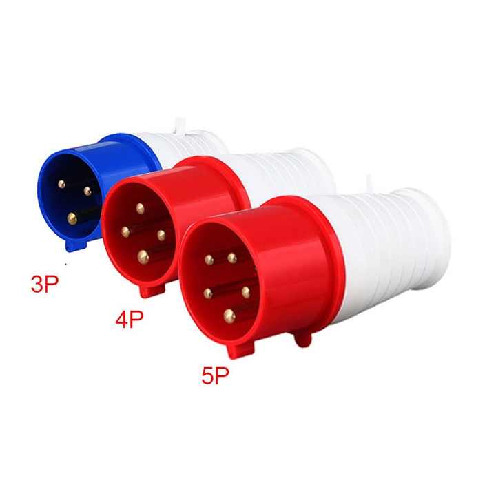 Industrial Plug and Socket 5pin 3core 3P/4P/5P Electrical Connector 16A ...