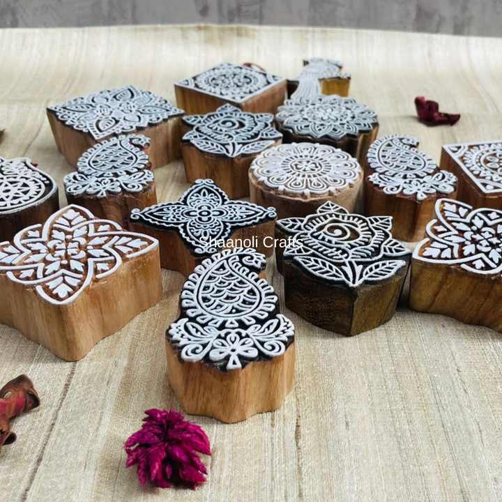 Wooden Block Printing Wood Printing Henna Craft Paper Stamp Fabric ...