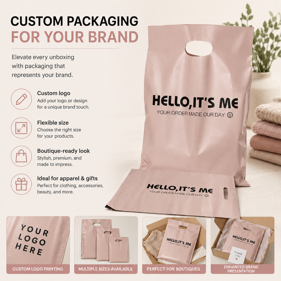 Factory Custom Die Cut Handle Poly Mailer Bags OEM Printed Packaging ...