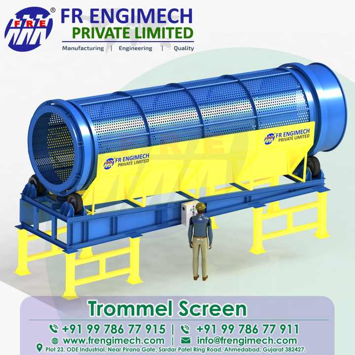 Municipal Three-Stage Efficient Rotary Trommel Screen Plant with Gear ...