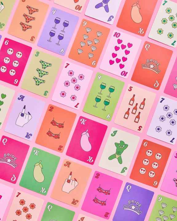 Bachelorette Party Card Game Rainbow Deck of Playing Cards Design Cards ...