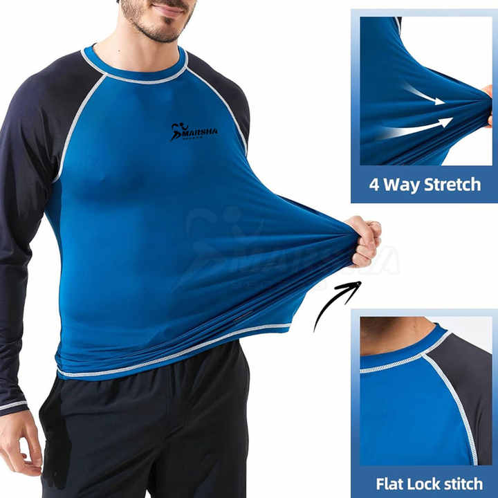 Breathable Sublimated Cheap Long Sleeve Rash Guard Custom Logo Printed ...
