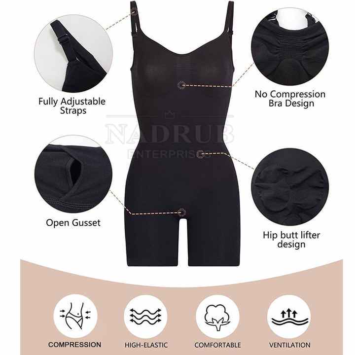 Body Shaper Suit Adjustable Straps For Comfort Seamless Body Shaper ...