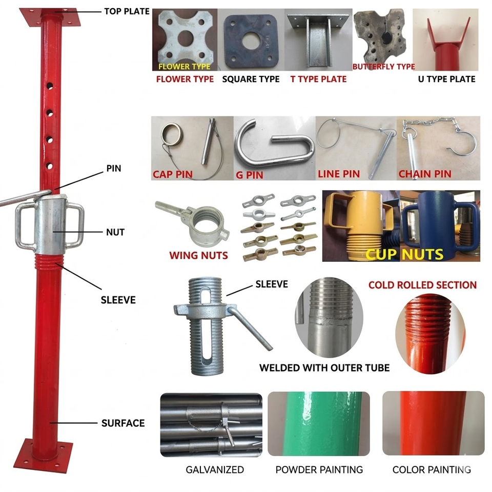 OEM Adjustable Steel Prop for Construction | Scaffolding Shoring ...