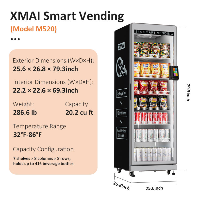 XMAI Compact AI Powered Cooler Vending Machine for Offices