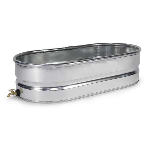 40-gallon Oval Galvanized Steel Stock Tank with Faucet