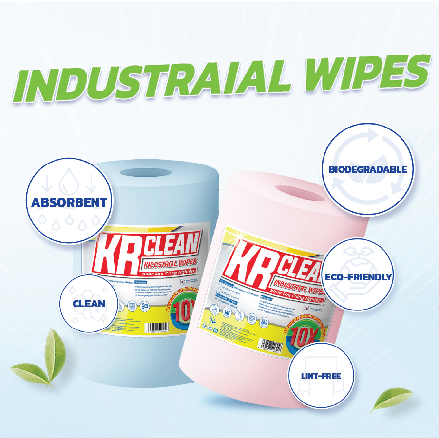 Krclean 30x30cm Thermal Bonded Eco-Friendly Plain Nonwoven Cloth Roll ...