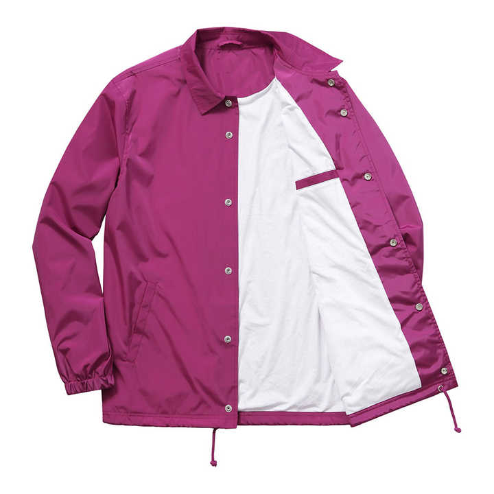 Custom Branded Logo Blank Nylon Coaches Jacket Black