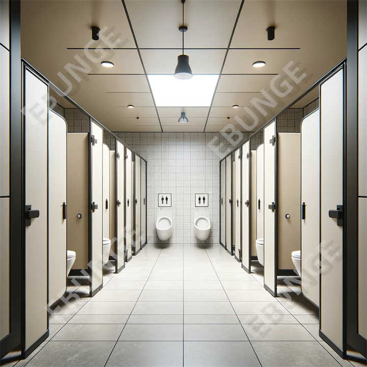 EBUNGE Wood Grain Design Washroom Cubicle - Stylish & Durable