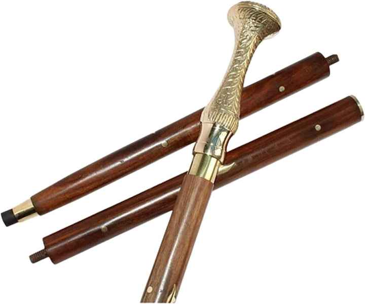 Wooden walking stick Medieval walking cane with Brass Handle| Alibaba.com