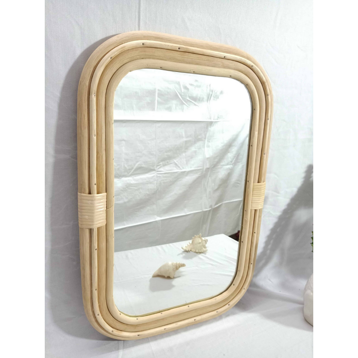 2023 Decorative Natural Mirrors Rattan Homeware Straw Mirror Low Cost ...