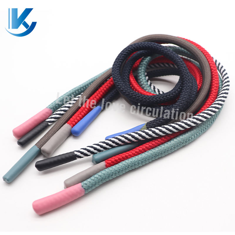 KY Custom Round Polyester Drawstring Cords with Silicone Tips