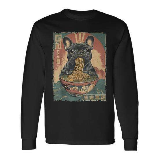 French Bulldog Ramen Japanese Graphic Kawaii Dog Anime Long Sleeve ...