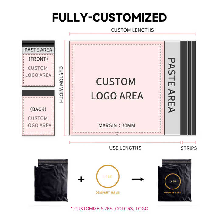 Custom Logo Eco Friendly Black Compostable Plastic Mailers