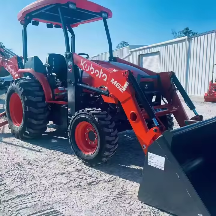New KUBOTA M62 TLB Tractor Front Loader and BACKHOE Attached Complete ...
