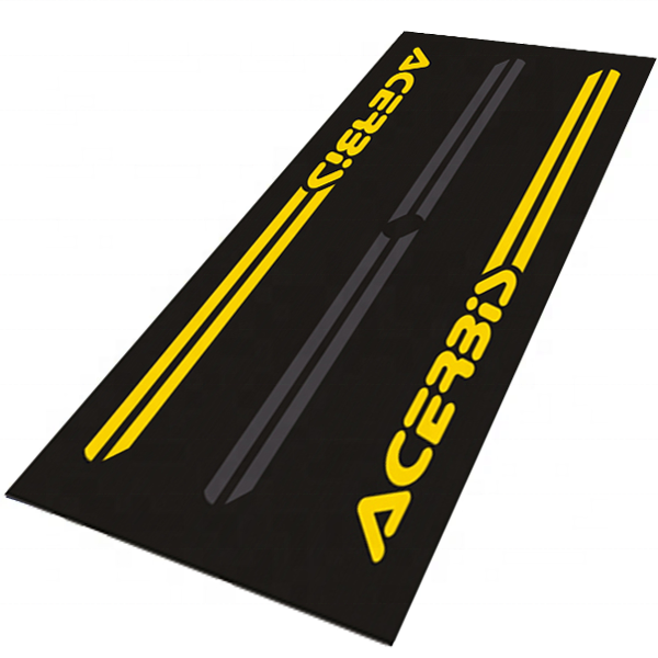 Heavy Duty Rubber Garage Logo Mat ACERBIS MOTOR Race Black Yellow Pit ...