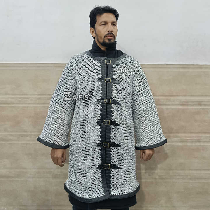 Medieval Chainmail Shirt Aluminum Flat Riveted with Washer Ring Huberk ...