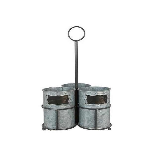 Two Compartment Galvanized Metal Utensils Caddy Wholesale Exporter ...