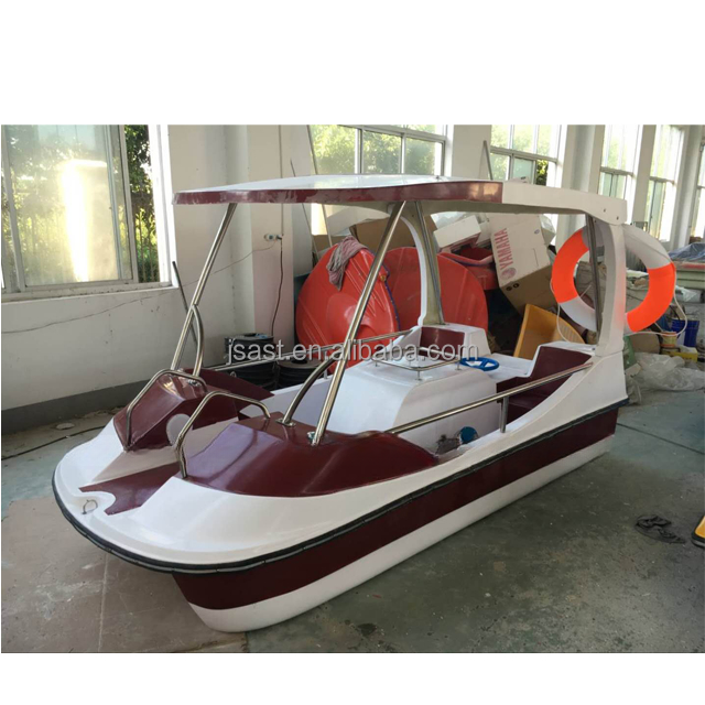 Customized 4-Person Fiberglass Pedal Boat for Sale | Pontoon Pedal Boat ODM