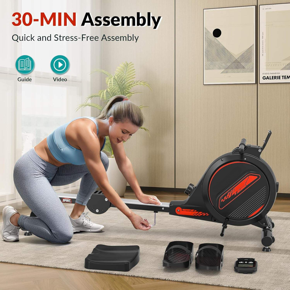 Magnetic Rowing Machine Home Use Smooth Whisper Quiet LCD App Supported ...
