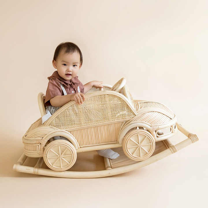 Big size baby ride on rattan swing rocker cars cute rocking car ride-on ...