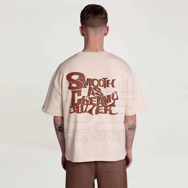Stylish Men Puff Print T Shirt Raised Ink Graphic Oversized Hip Hop Tee ...