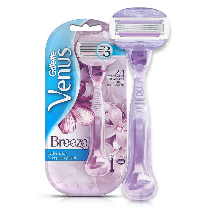 2 In 1 Gillette Venus Breeze 3 Blade Convenient Razors For Women ...