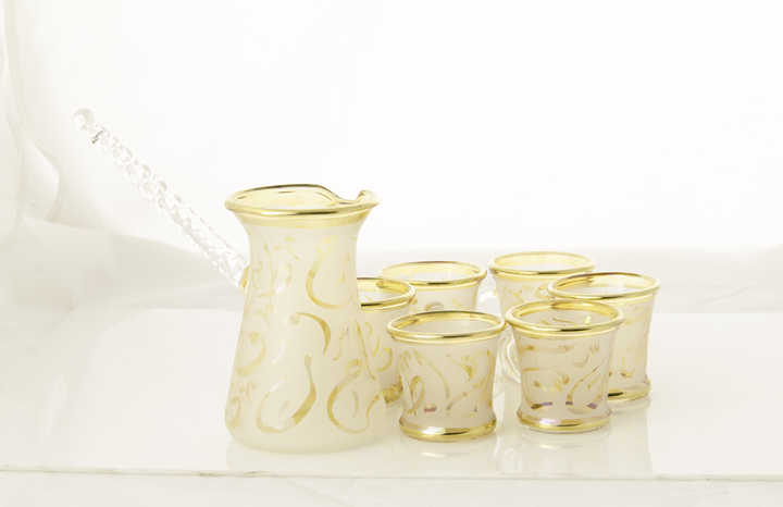 Egyptian Handmade Glass Tea Set Arabic Love-Style Hand-Painted ...