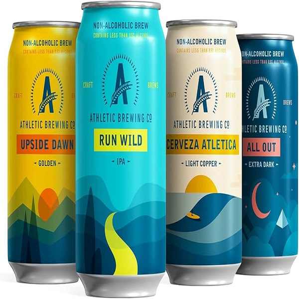Athletic Brewing Craft Non-Alcoholic Beer 355ml, 6 Pack, 0.5% ABV for ...
