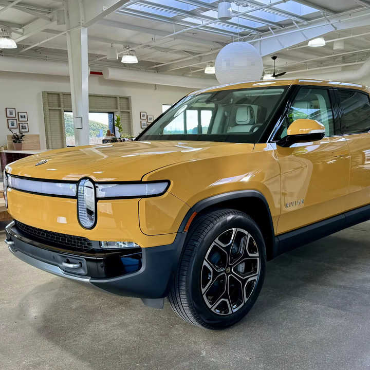 Authentic Clean 2023 Rivian R1t Compass Yellow Ocean Coast Interior ...