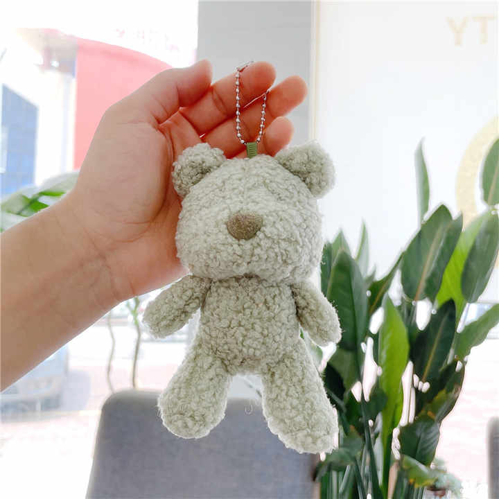 Cute Teddy Bear Plush Keychain Kawaii Fluffy Stuffed Animals Teddy Bear ...