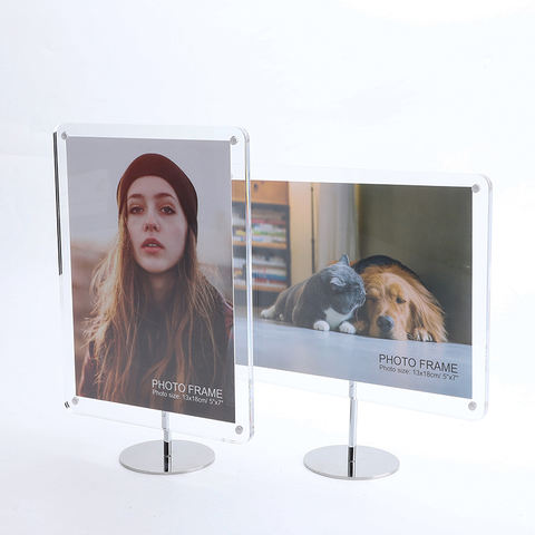 Beautiful photo neon orange acrylic picture frames with back stand 4 x6 ...