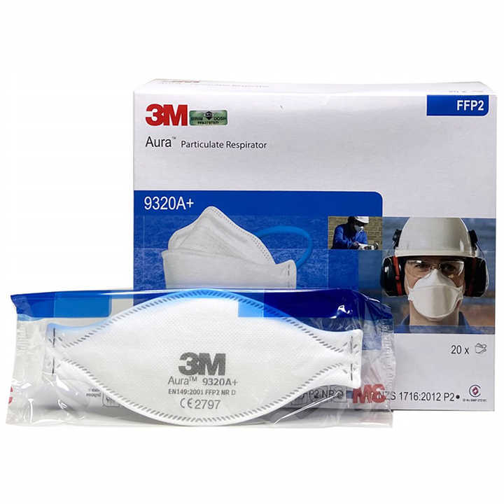 3M Disposable Respirator 9320A+ P2/FFP2 5-Layer Flat-Fold Design Anti ...
