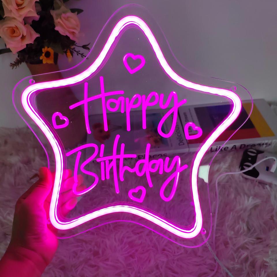 Neon Led Sign Custom Happy Birthday Led Light Party Flex Neon Light ...